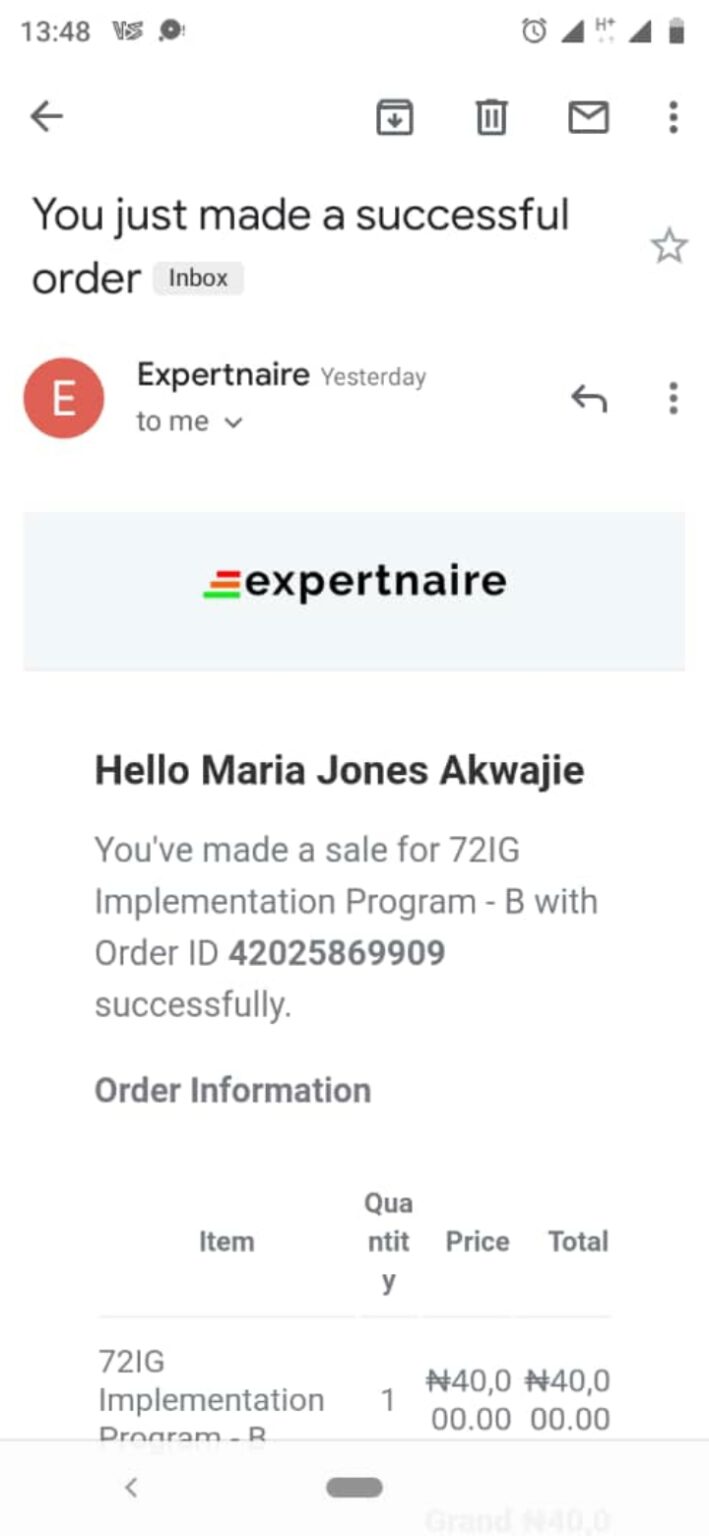 Congratulations: Registration was successful – Olisa Emmanuel